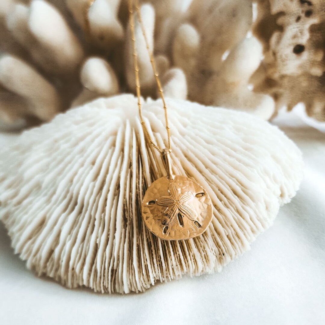 Gold Mermaid Sand Dollar Pendant Solid 9ct Gold Handmade Jewelry - Etsy
