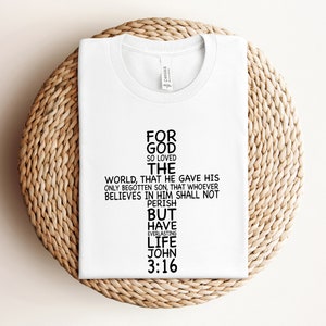 For God so Loved Shirt, John Bible Verse Shirt, Faith Shirt, Christian ...