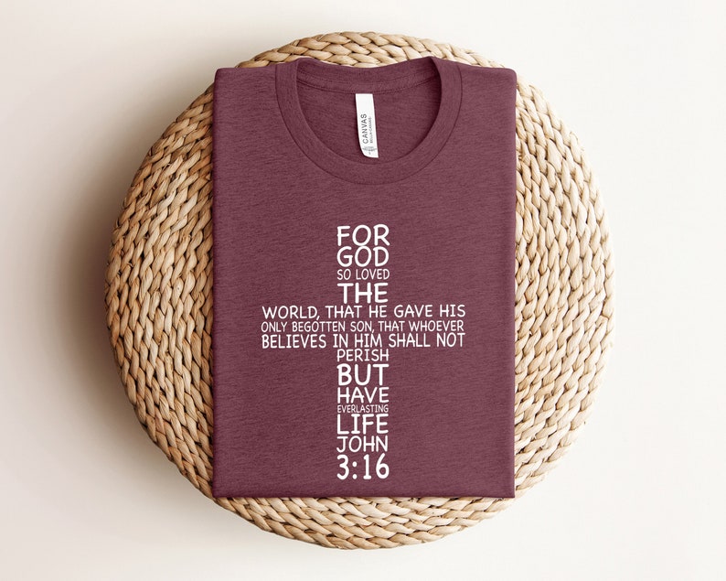 For God so Loved Shirt, John Bible Verse Shirt, Faith Shirt, Christian ...