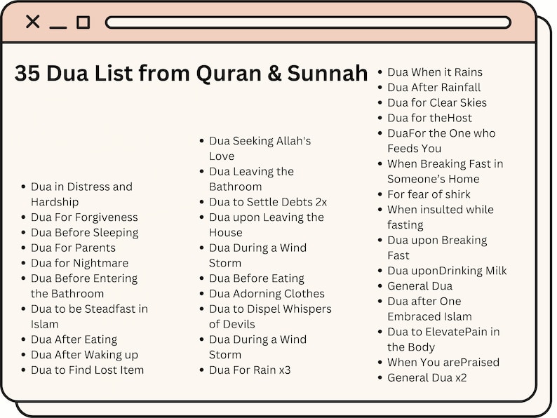 Dua Flash Cards Dua List Ramadan Dua Cards Dua Printable Islamic Dua ...