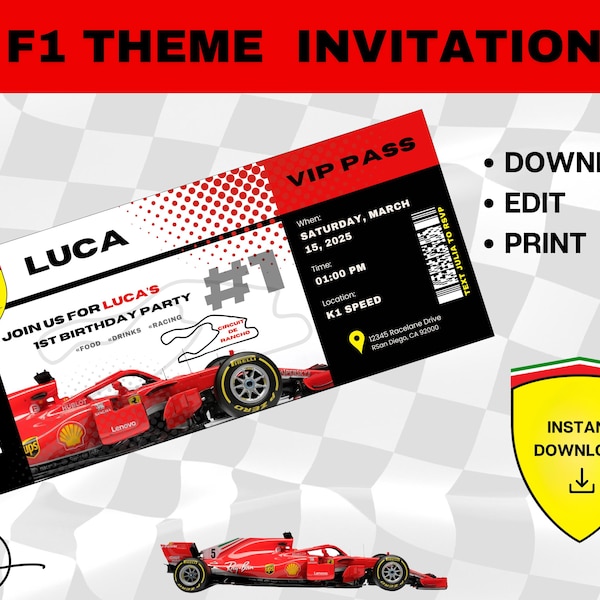 F1 Themed Party Invite - Etsy