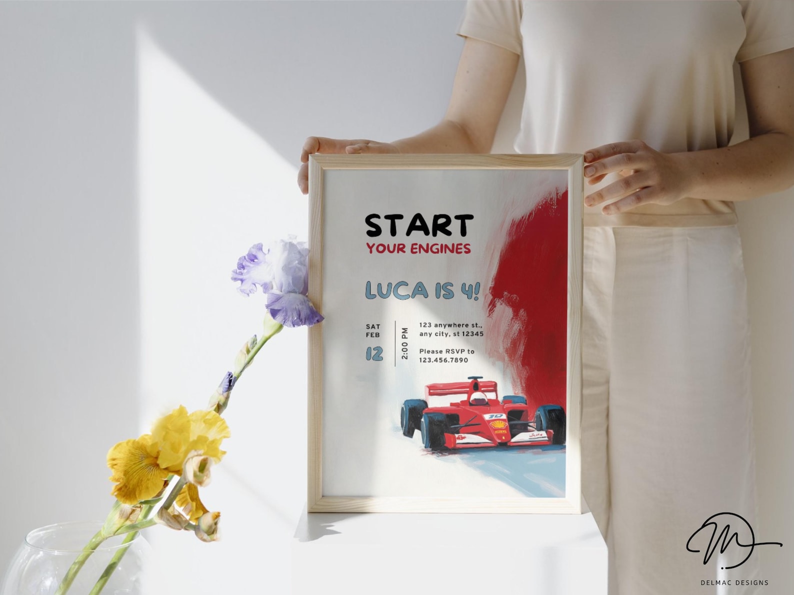 Editable Formula 1 Birthday Invitation Template – Customizable Racing ...