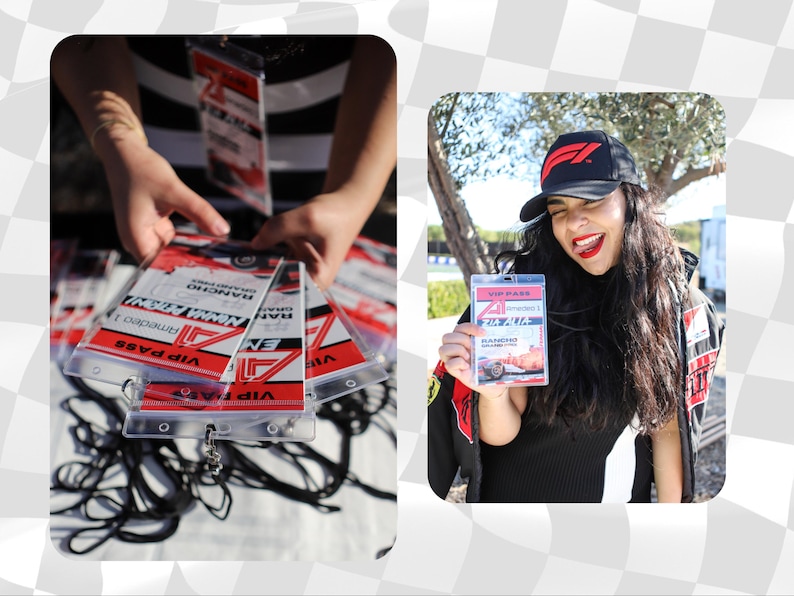 Customizable Formula 1 Ferrari-themed VIP Badge | First Birthday ...