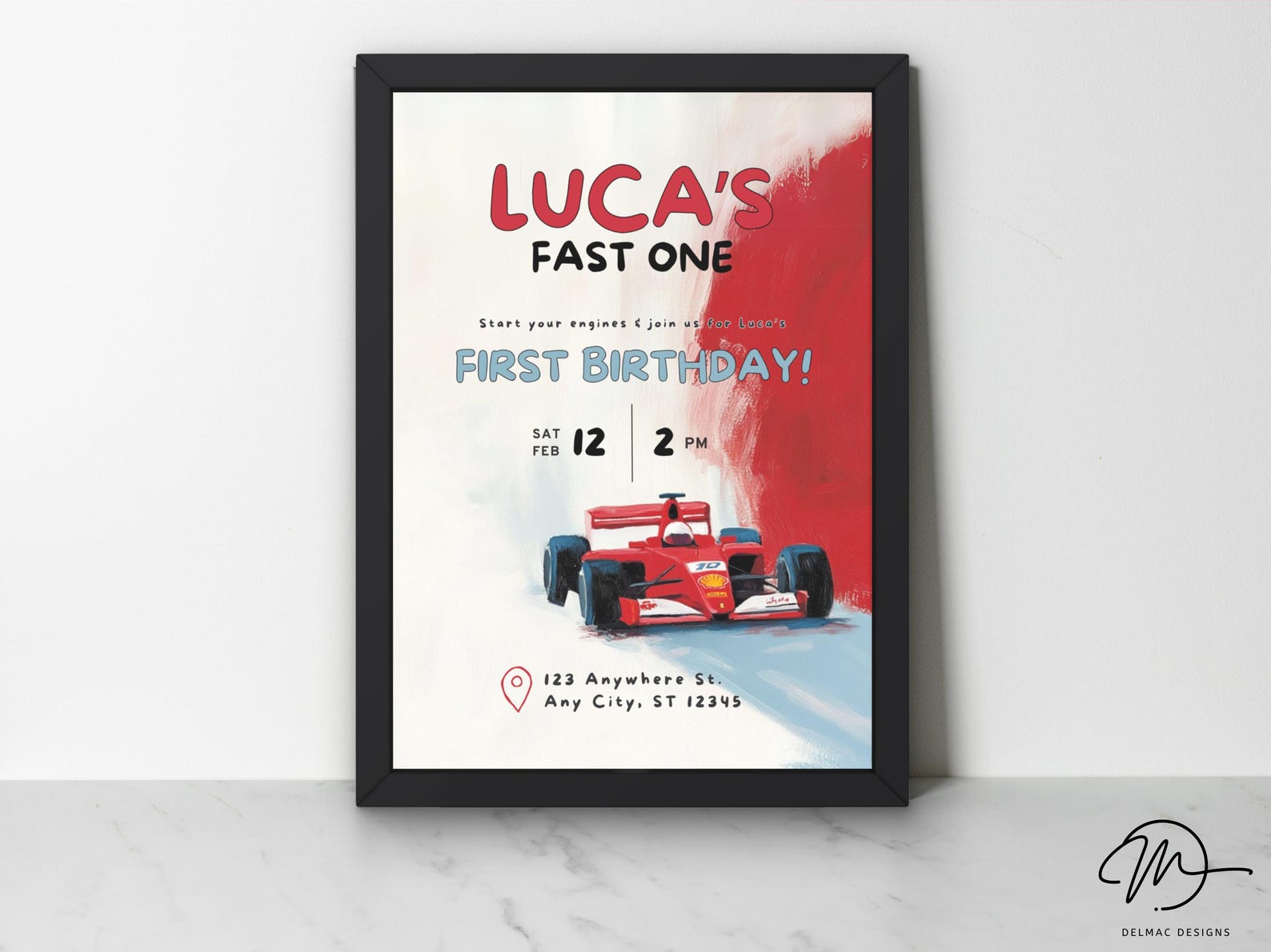 Editable Formula 1 Birthday Invitation Template – Customizable Racing ...