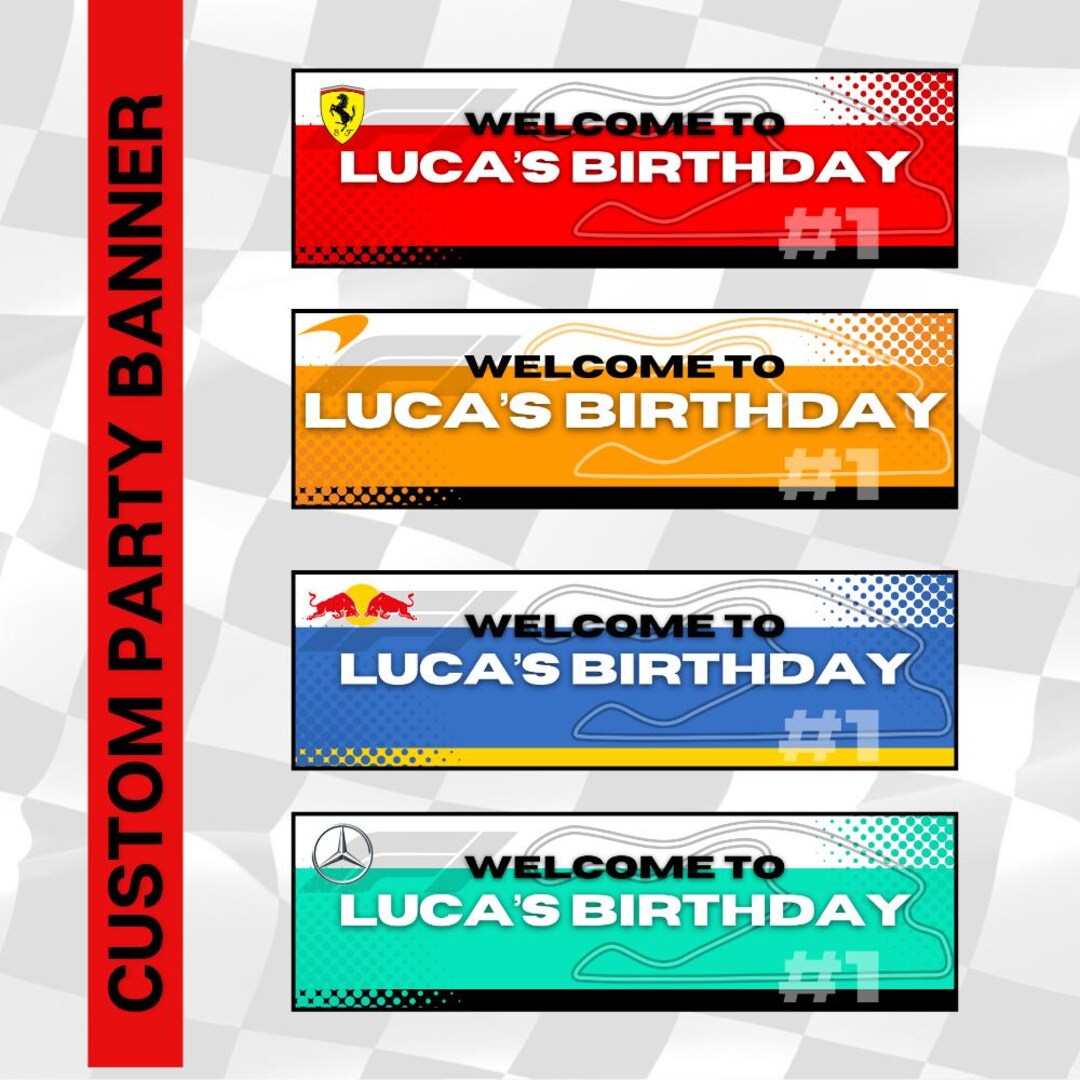 Custom Formula 1 Racing Banner | Personalized F1 Party Decor | Digital ...