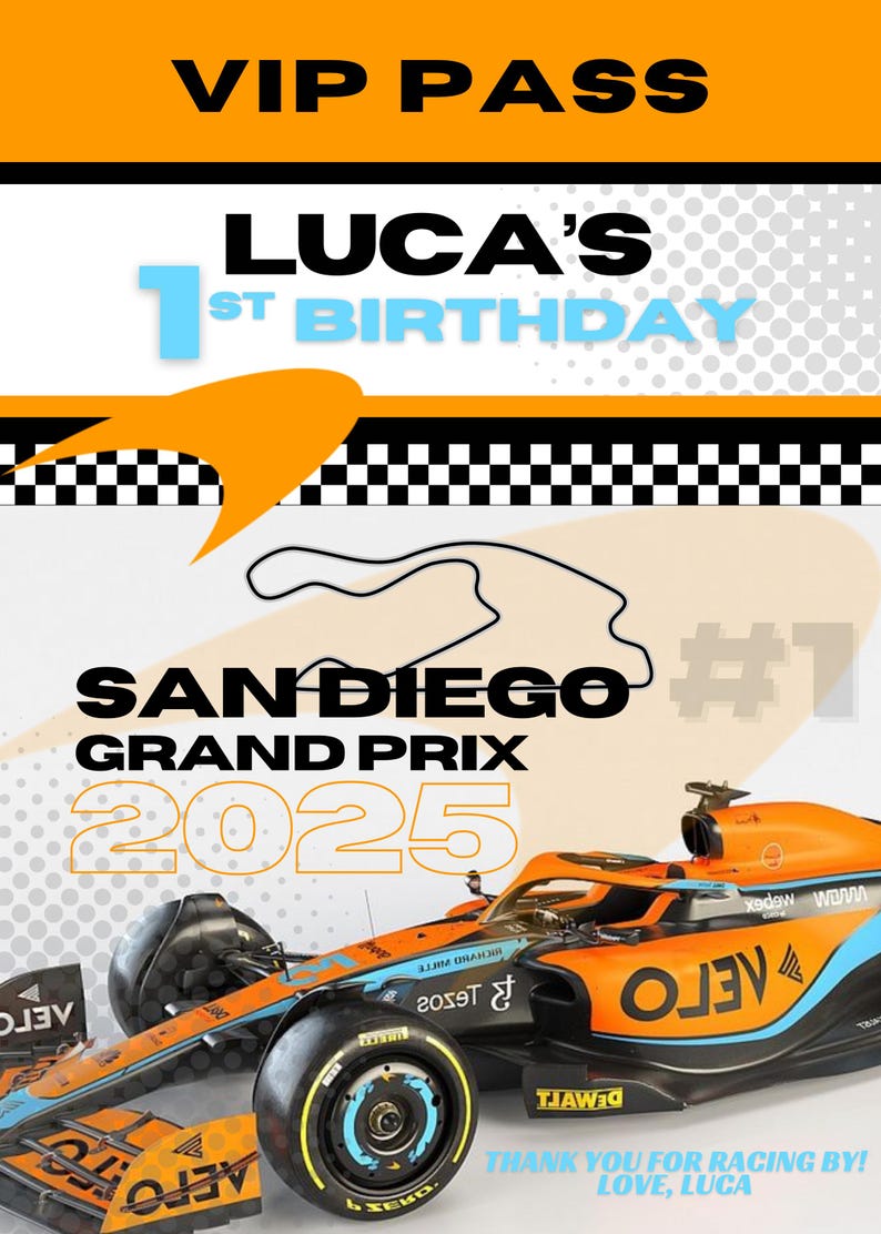 Custom Mclaren Formula 1 VIP Pass (digital Download) - Etsy