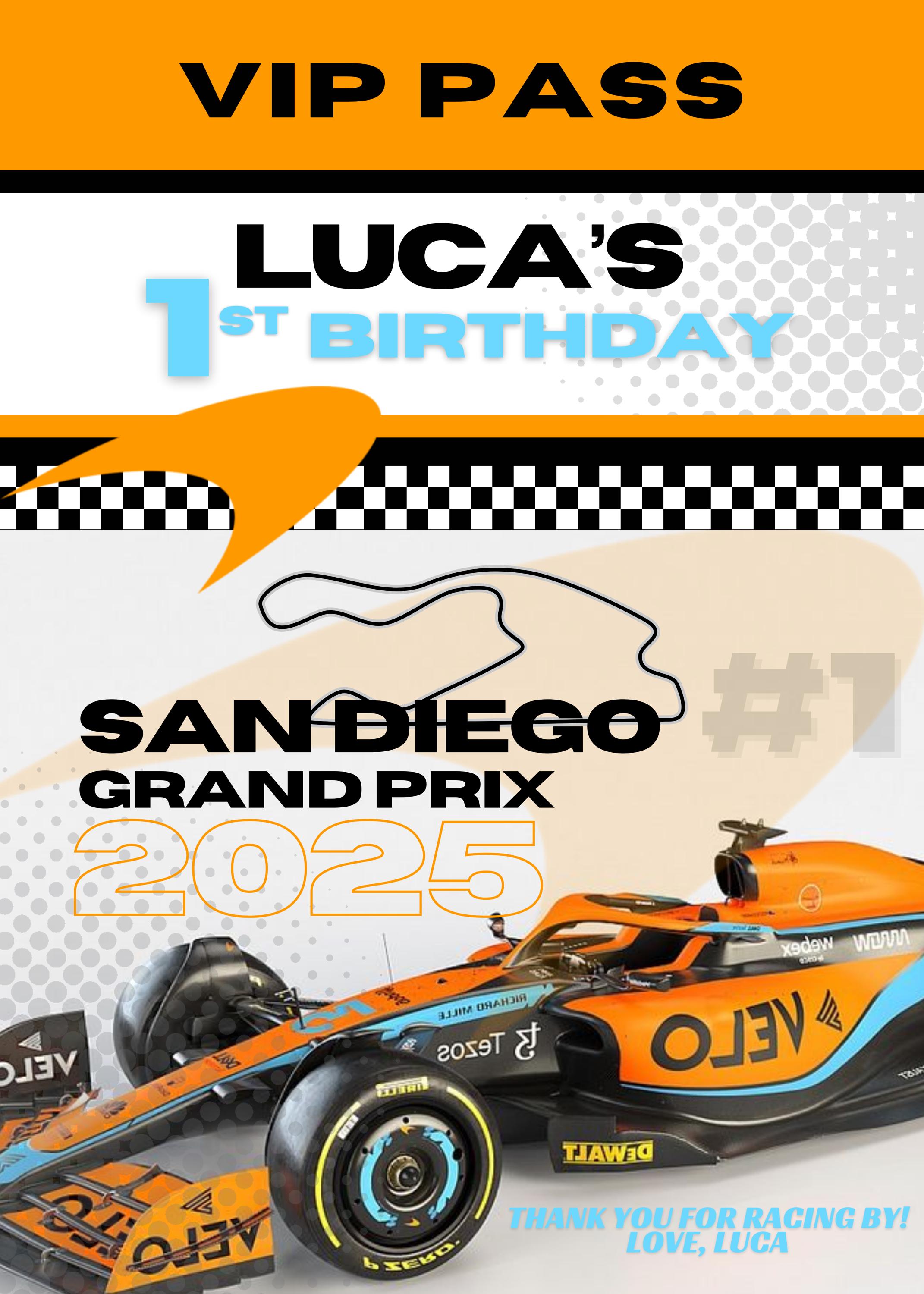 Custom Mclaren Formula 1 VIP Pass (digital Download) - Etsy