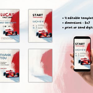 Editable Formula 1 Birthday Invitation Template – Customizable Racing ...