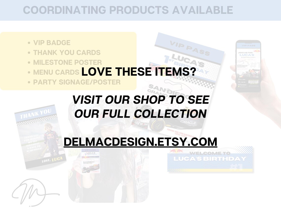 Formula 1 Red Bull Theme Invitation - Instant Download & Editable ...