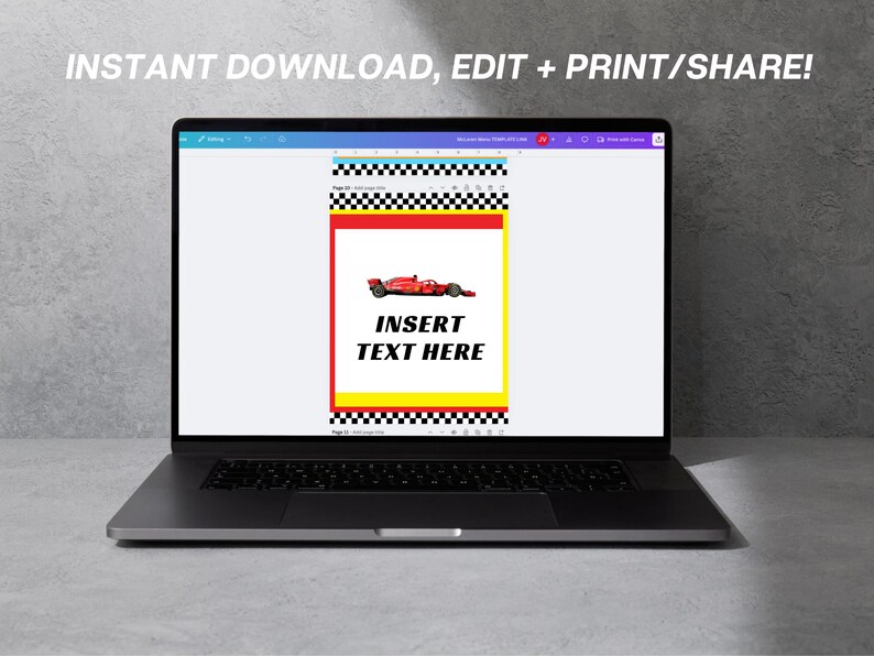 Custom Formula 1 Theme Party Signs | Menu Cards | Ferrari | Race Car ...