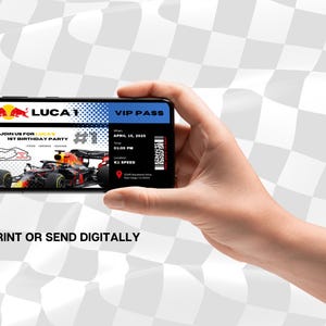 Formula 1 Red Bull Theme Invitation - Instant Download & Editable ...