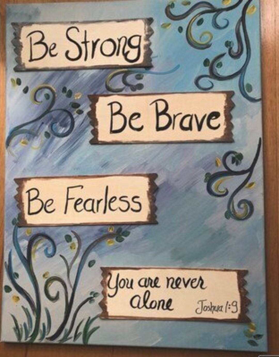 YOU CHOOSE Bible Verse Painting, Joshua 1:9, NIV be Strong, Be Brave ...