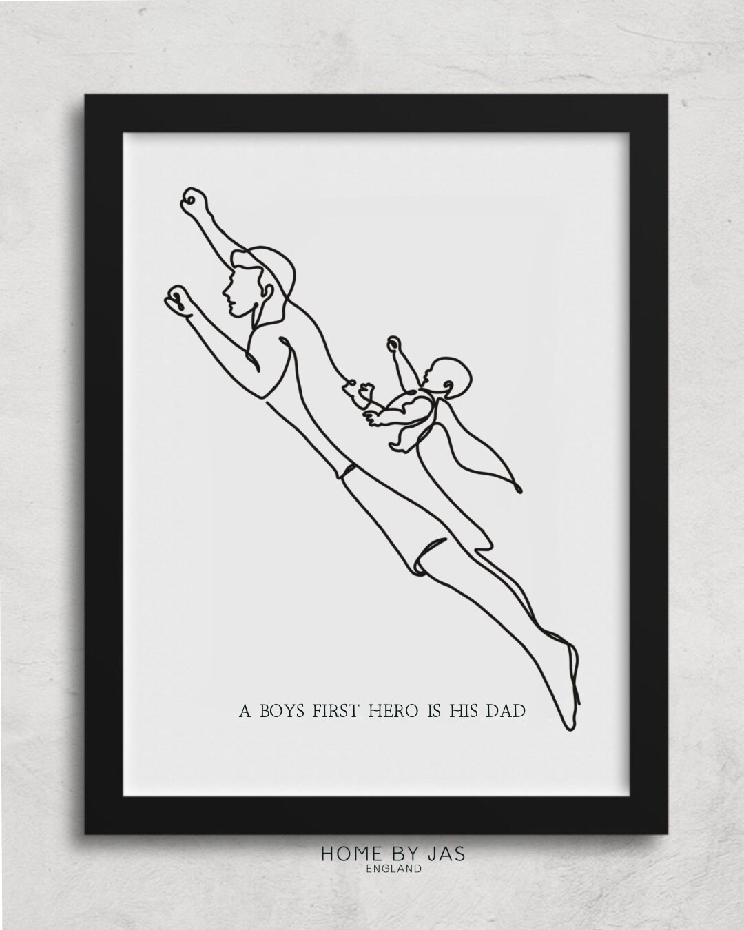 Father and Son Line Art Fathers Day Wall Art Line Art - Etsy