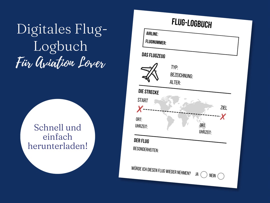 Digital Flight Journal Track Your Flights Gift for Aviation Lover ...