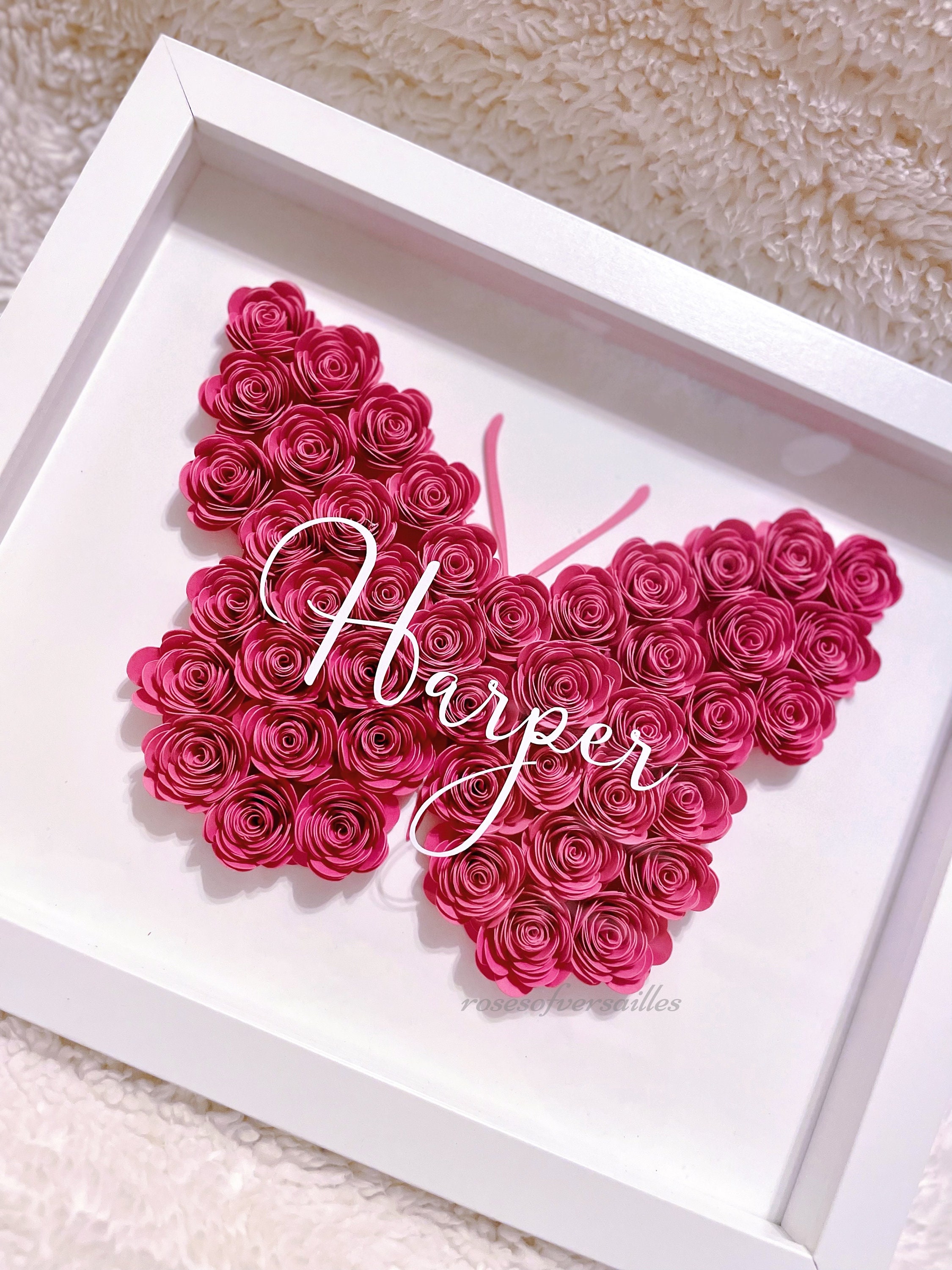 Flower Box | Paper Rose Shadow Box | Customized Gift for Birthdays ...