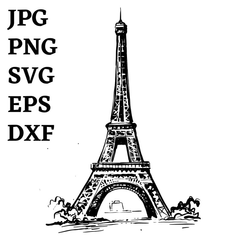 Eiffel Tower, Digital Open, Instant Download, SVG, PNG, EPS, Dxf, Jpg ...