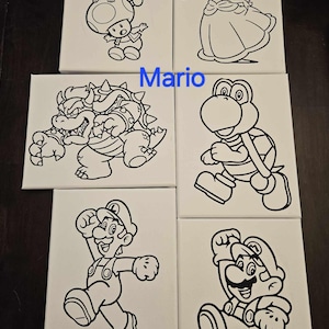 Kid's Canvas Paint Kit- Super Mario - Etsy