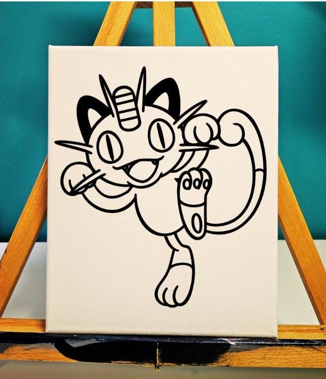 Kid's Canvas Paint Kit- Pokemon 1 - Etsy