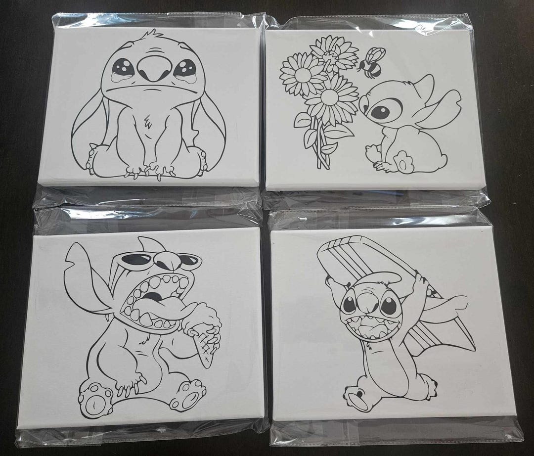 Kid's Canvas Paint Kit - Lilo and Stitch - Etsy