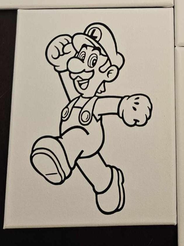 Kid's Canvas Paint Kit- Super Mario - Etsy