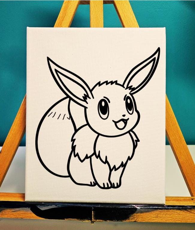 Kid's Canvas Paint Kit- Pokemon 1 - Etsy