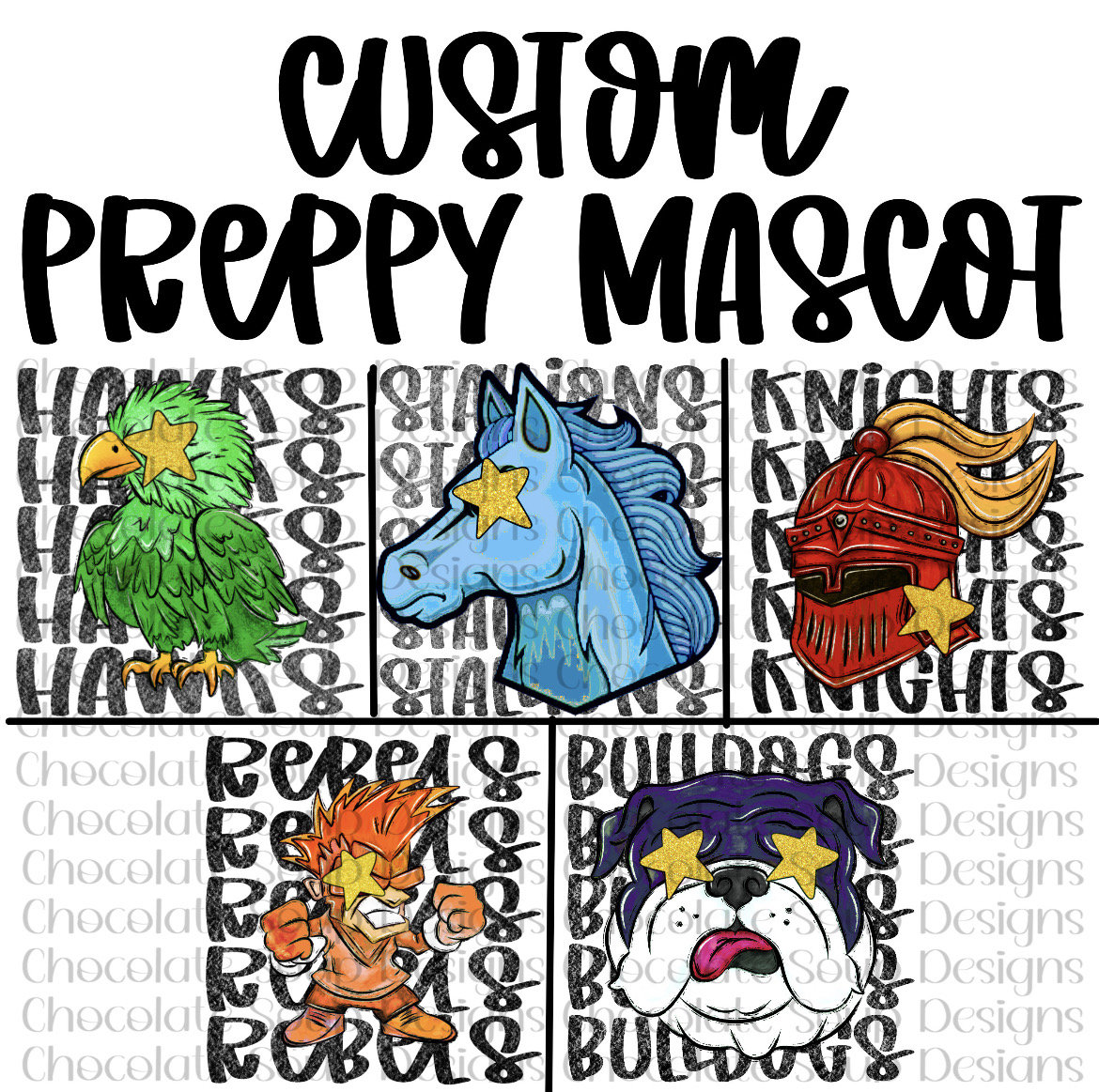 Custom Preppy Mascot DTF Transfer - Etsy