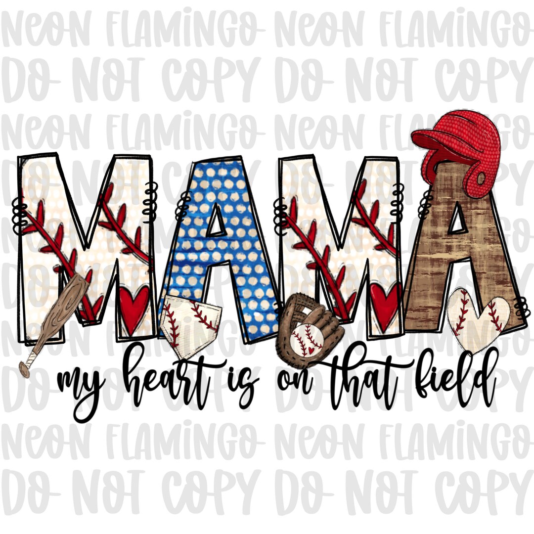 My Heart is on That Field DTF Transfer Baseball Mama DTF Transfer - Etsy