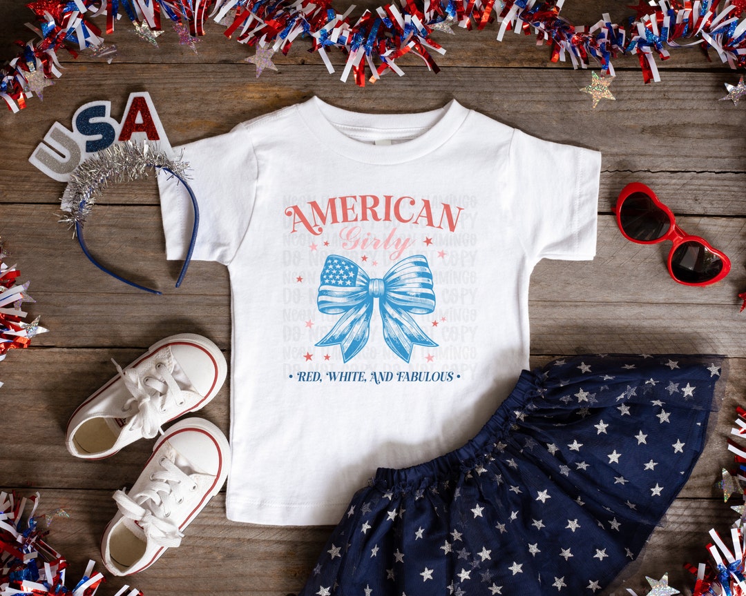American Girly 4th of July DTF Transfer: Patriotic Design - Etsy