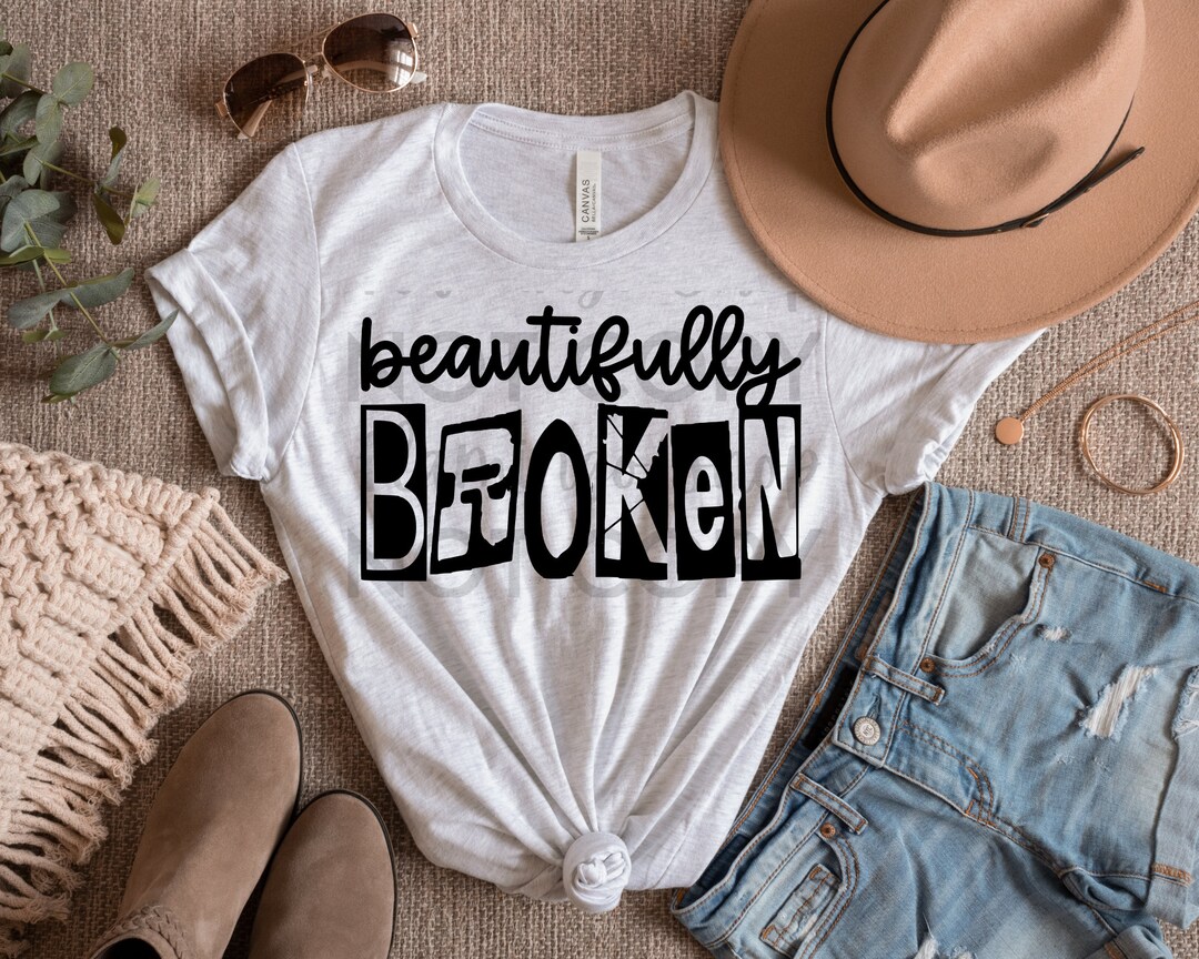 Beautifully Broken DTF Transfer: Distressed Solid Color Print - Etsy