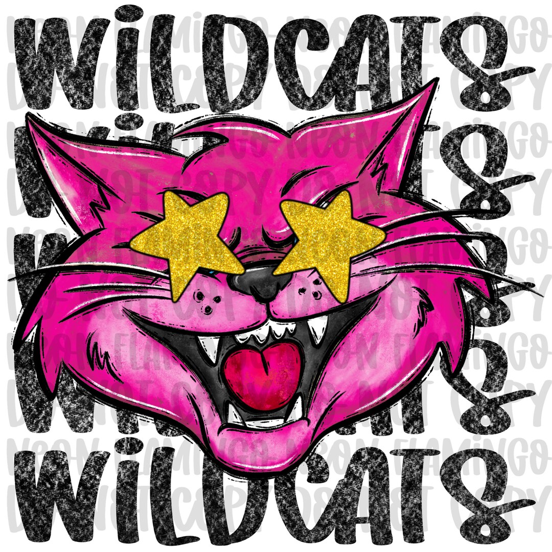 Pink Wildcats Mascot - Preppy DTF Transfer - Etsy
