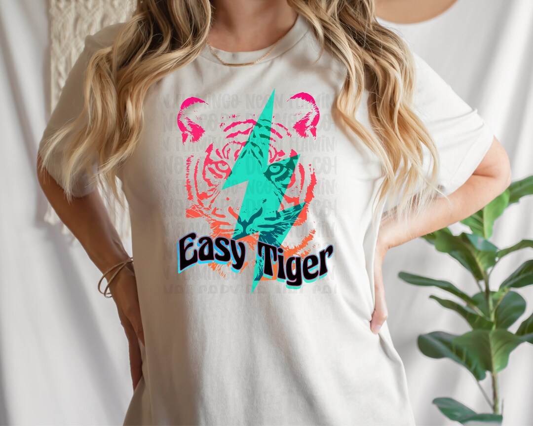 Easy Tiger DTF Transfer Neon Tiger - Etsy