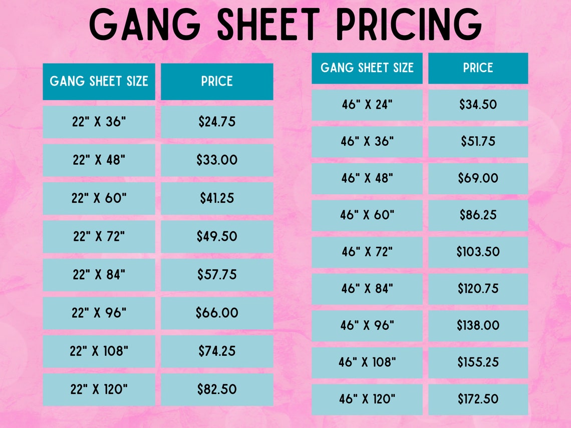 DTF Gang Sheet, Custom DTF Transfers, Wholesale Gang, Bulk DTF Sheets ...