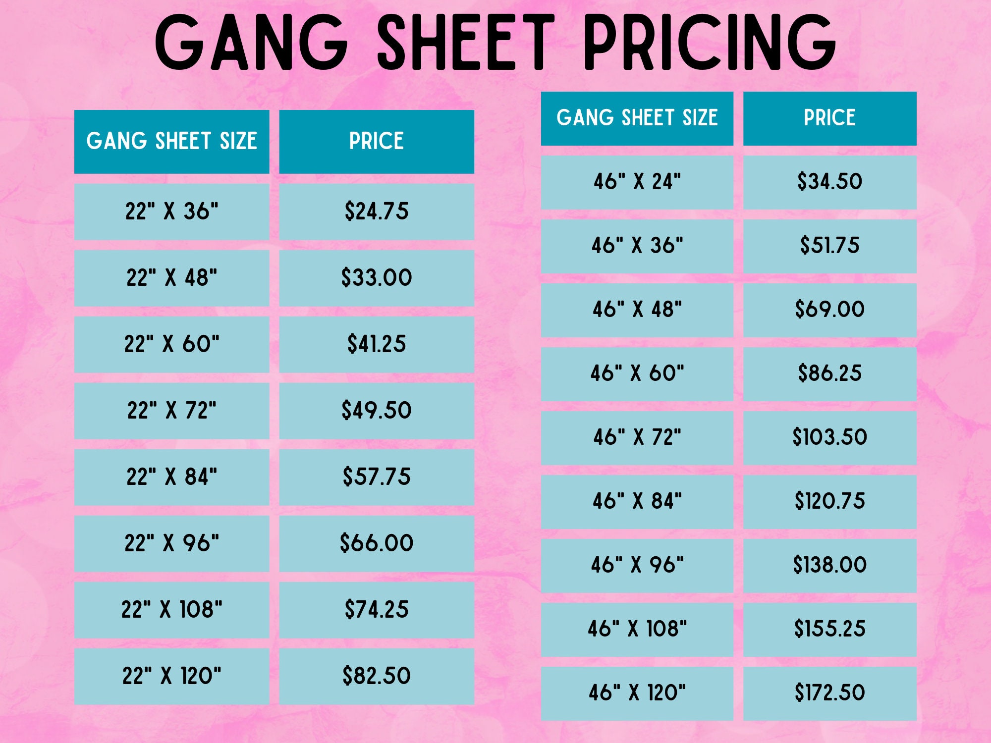 DTF Gang Sheet, Custom DTF Transfers, Wholesale Gang, Bulk DTF Sheets ...
