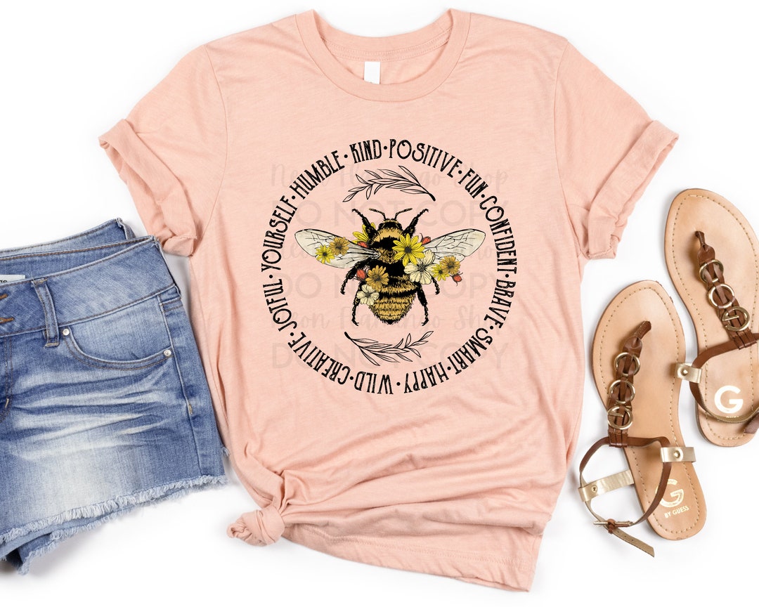Bee Affirmations DTF Transfer: Retro Positivity Print - Etsy