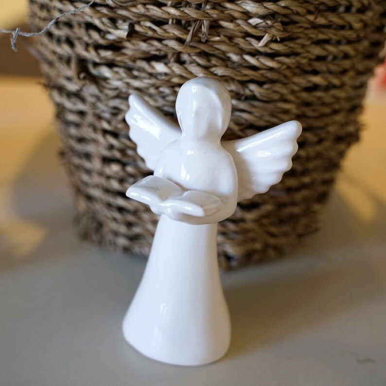 Ceramic Angel Figurines in 3 Different Forms: Praying, Reading, Holding ...