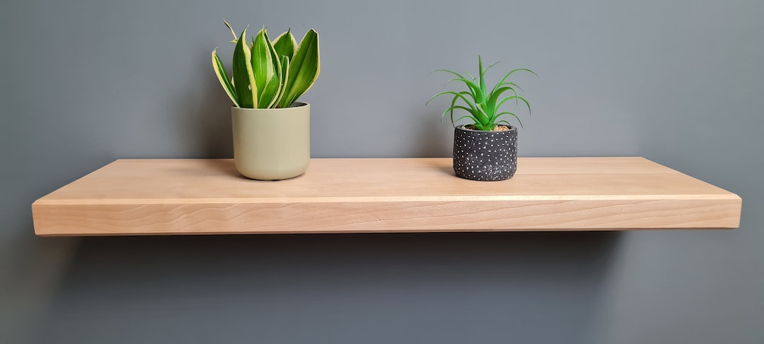 Beech Floating Shelves Hardwood Handmade Modern Mantel Shelf Fire Place ...