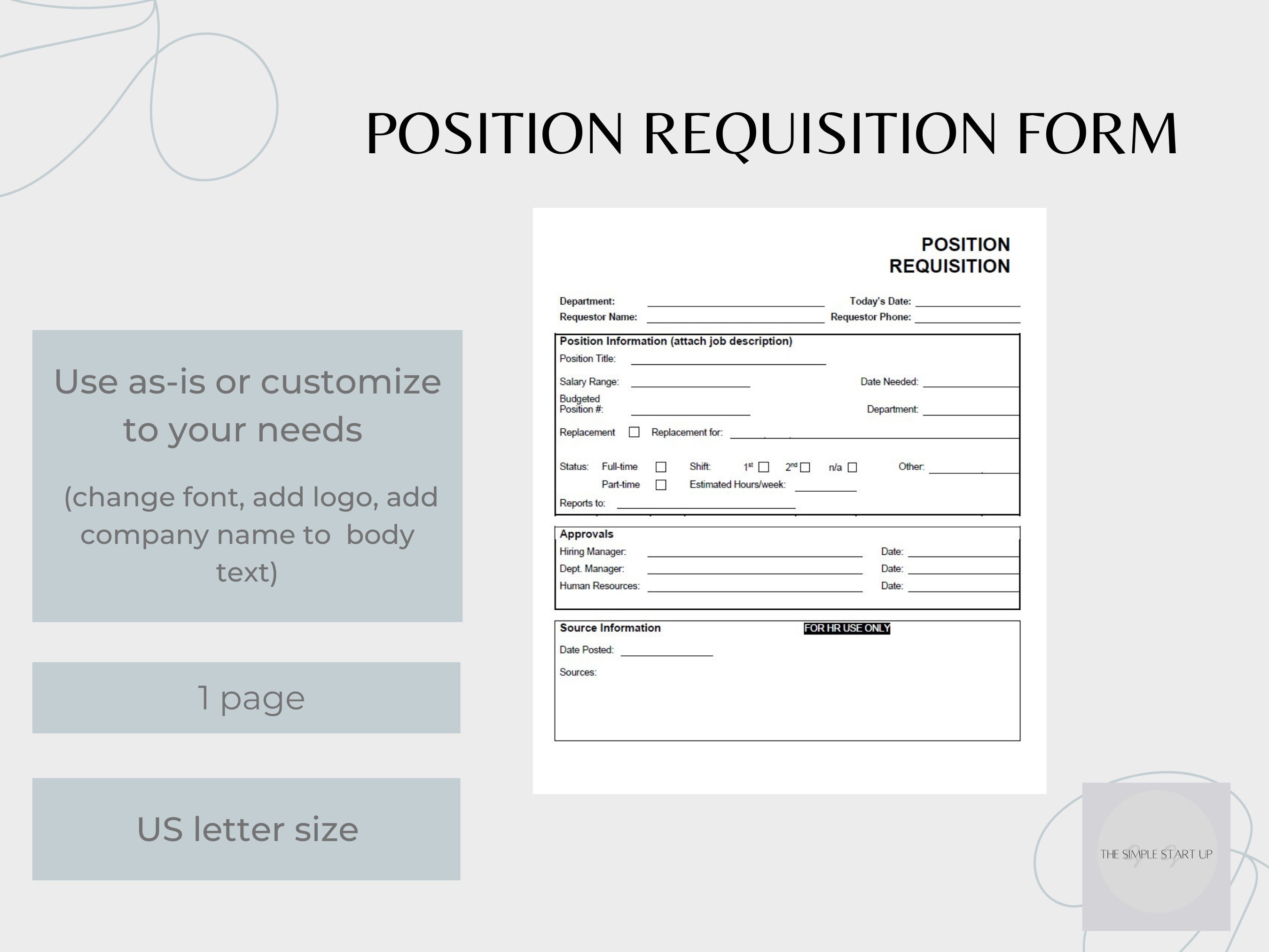 POSITION REQUISITION FORM - Etsy