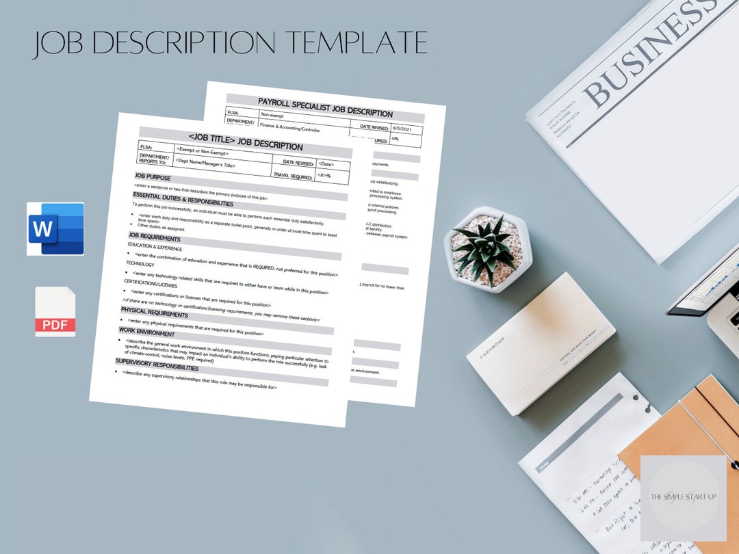 JOB DESCRIPTION TEMPLATE & Sample - Etsy