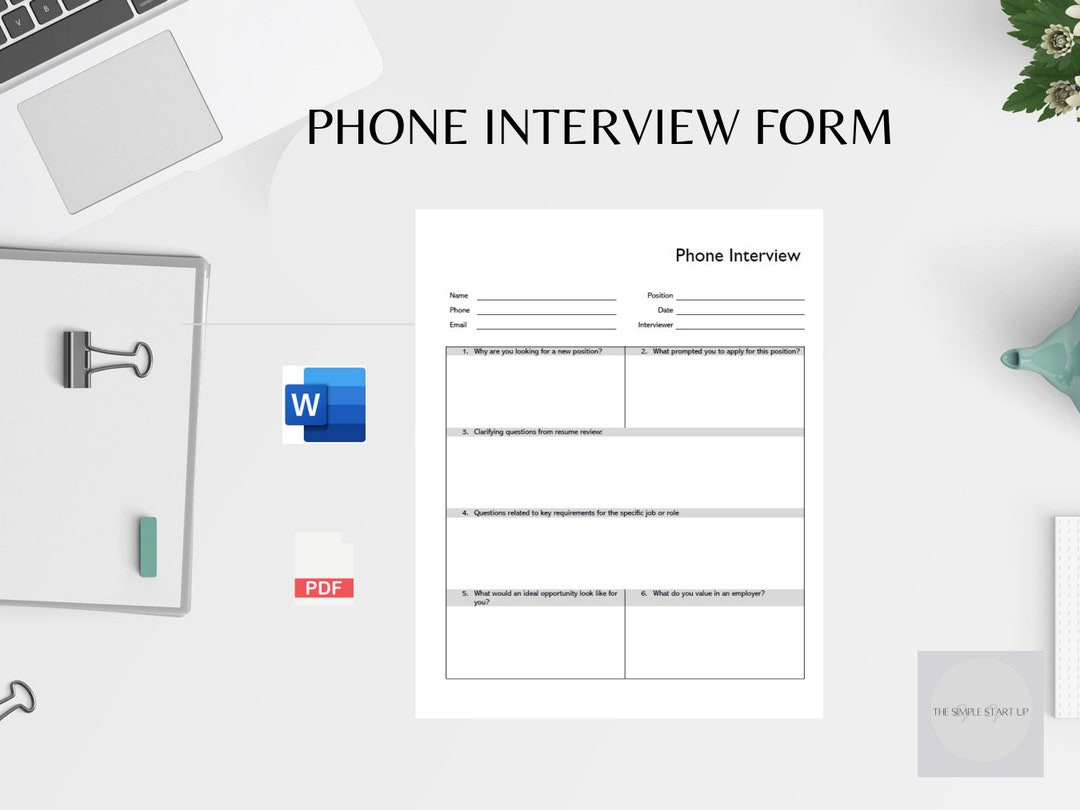 PHONE INTERVIEW FORM - Etsy