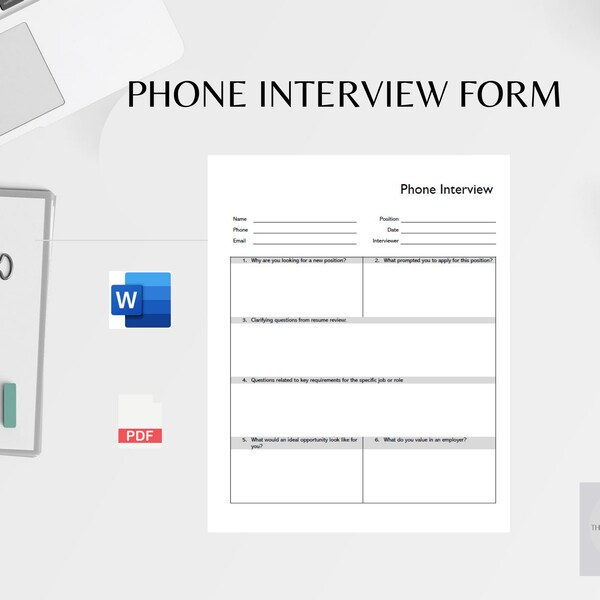 Phone Interview Template - Etsy