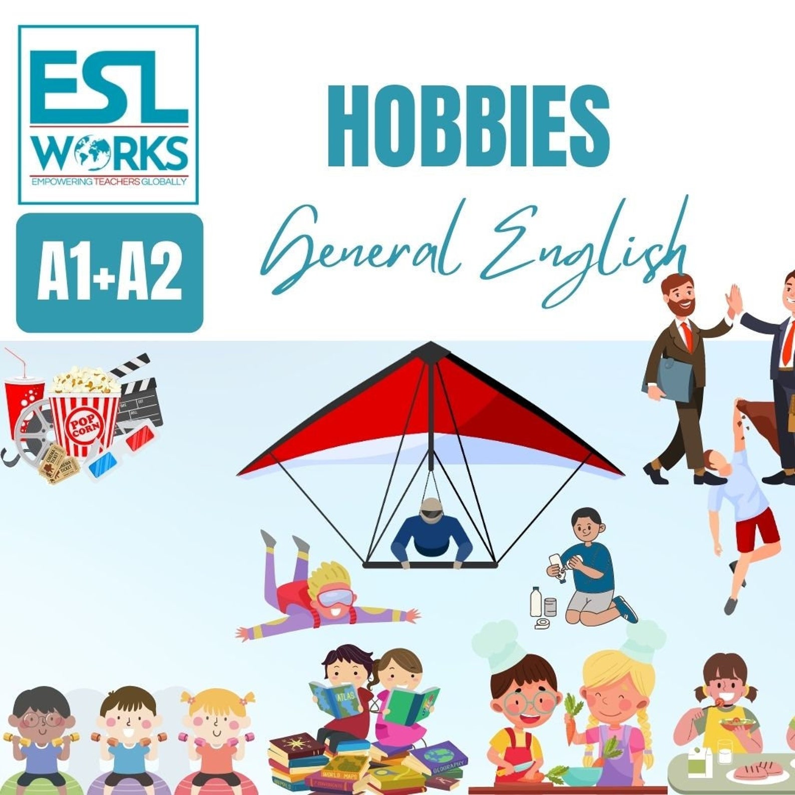 HOBBIES | A1 Beginner | A2 Elementary | ESL Lesson |perfect for Online ...
