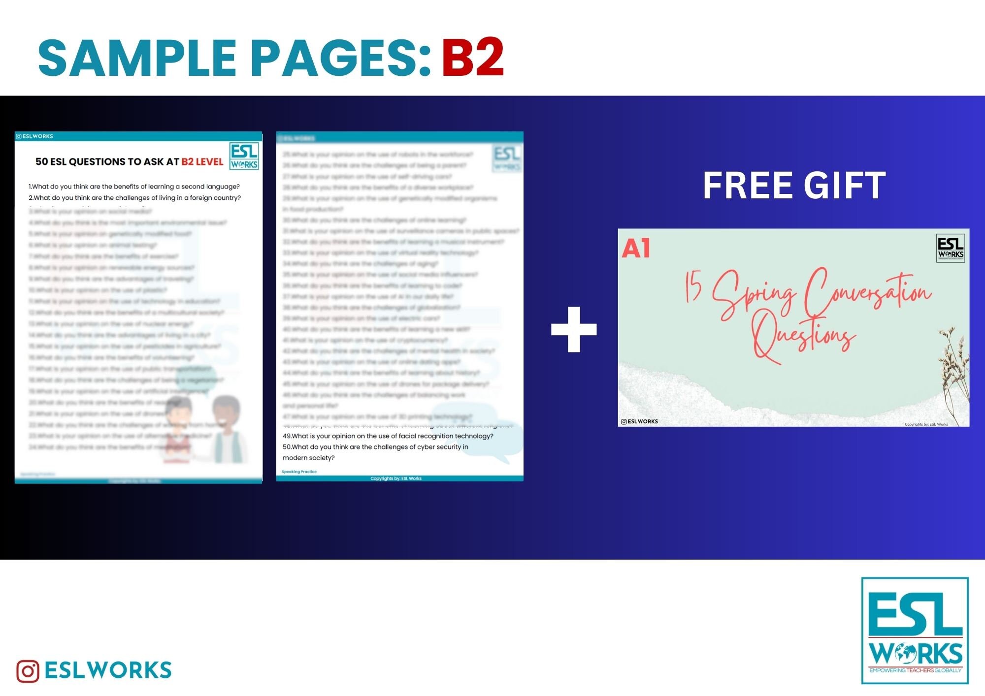 50 ESL QUESTIONS | B2 Level| Speaking Practice | Ideal for Online ...