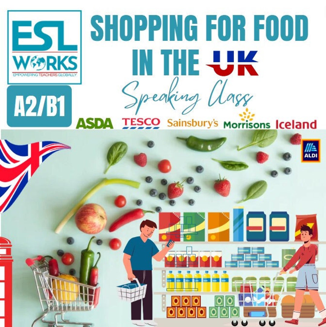 FOOD SH0PPING UK A2 B1 Intermediate ESL Lesson Perfect 4 Online ...