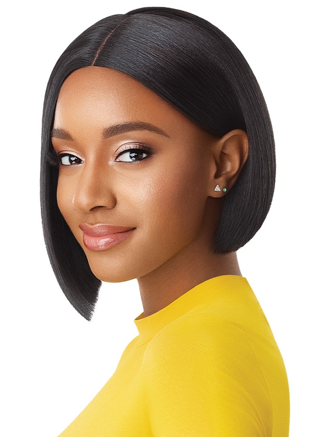 Short Sleek Bob Style With Yaki Texture Hair Lace Part Wig ZENYA - Etsy