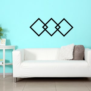 Square Metal Wall Art, Geometric Wall Design, Modern Wall Art, Abstract ...