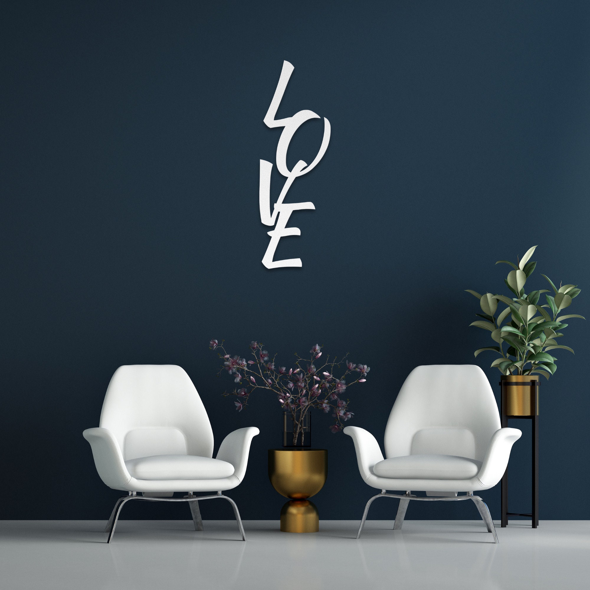 Vertical Love Sign, Metal Wall Art, Metal Word Sign, Housewarming Gift ...