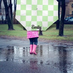 Personalized Child's Umbrella, Custom Name Kids Umbrella, Checkers ...