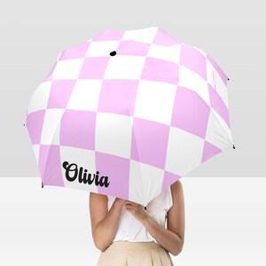 Personalized Child's Umbrella, Custom Name Kids Umbrella, Checkers ...