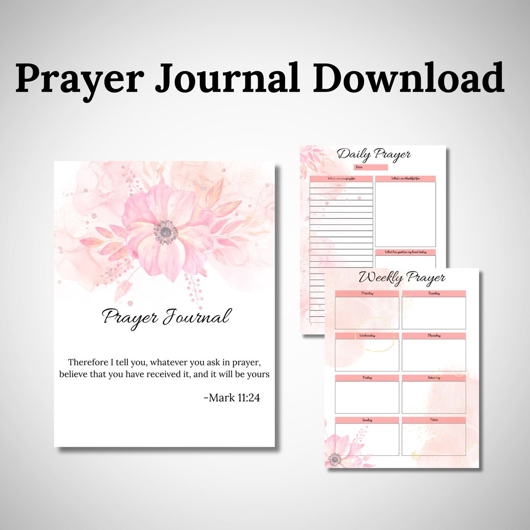 Prayer Journal Printable, Bible Study Bundle, Women's Prayer Tracker ...