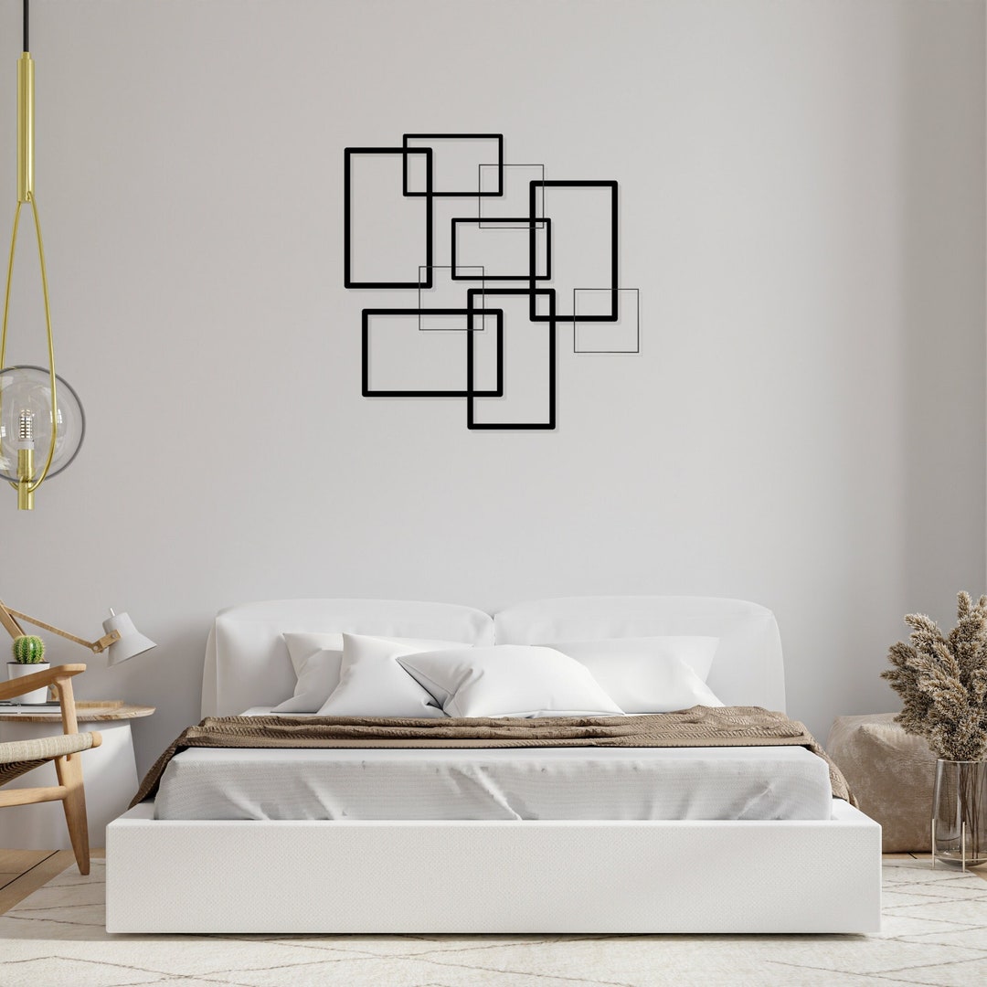 Modern Wall Art Decor, Geometric Metal Wall Art, Contemporary Home ...